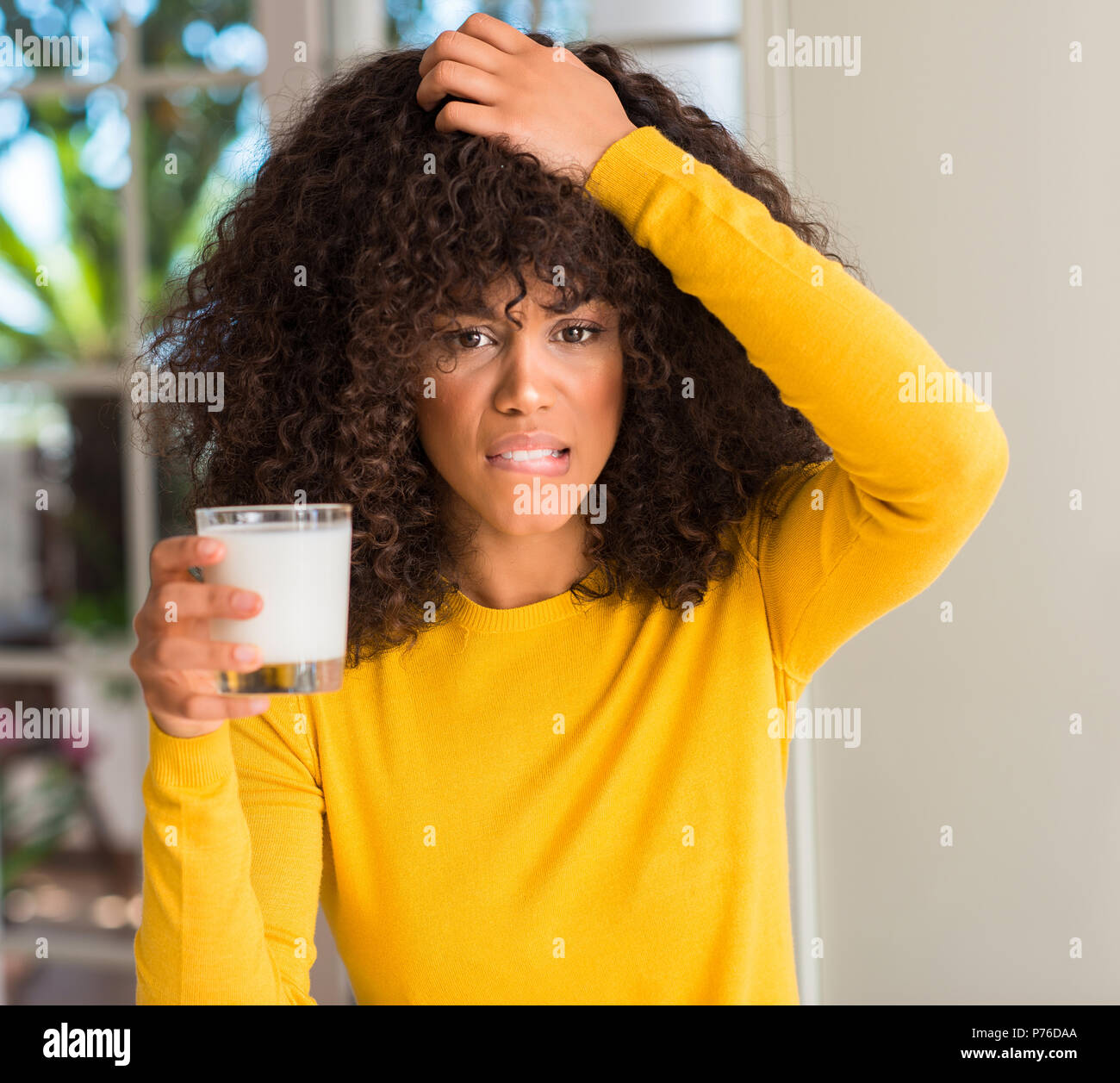 Black woman milk on face hi-res stock photography and images - Alamy