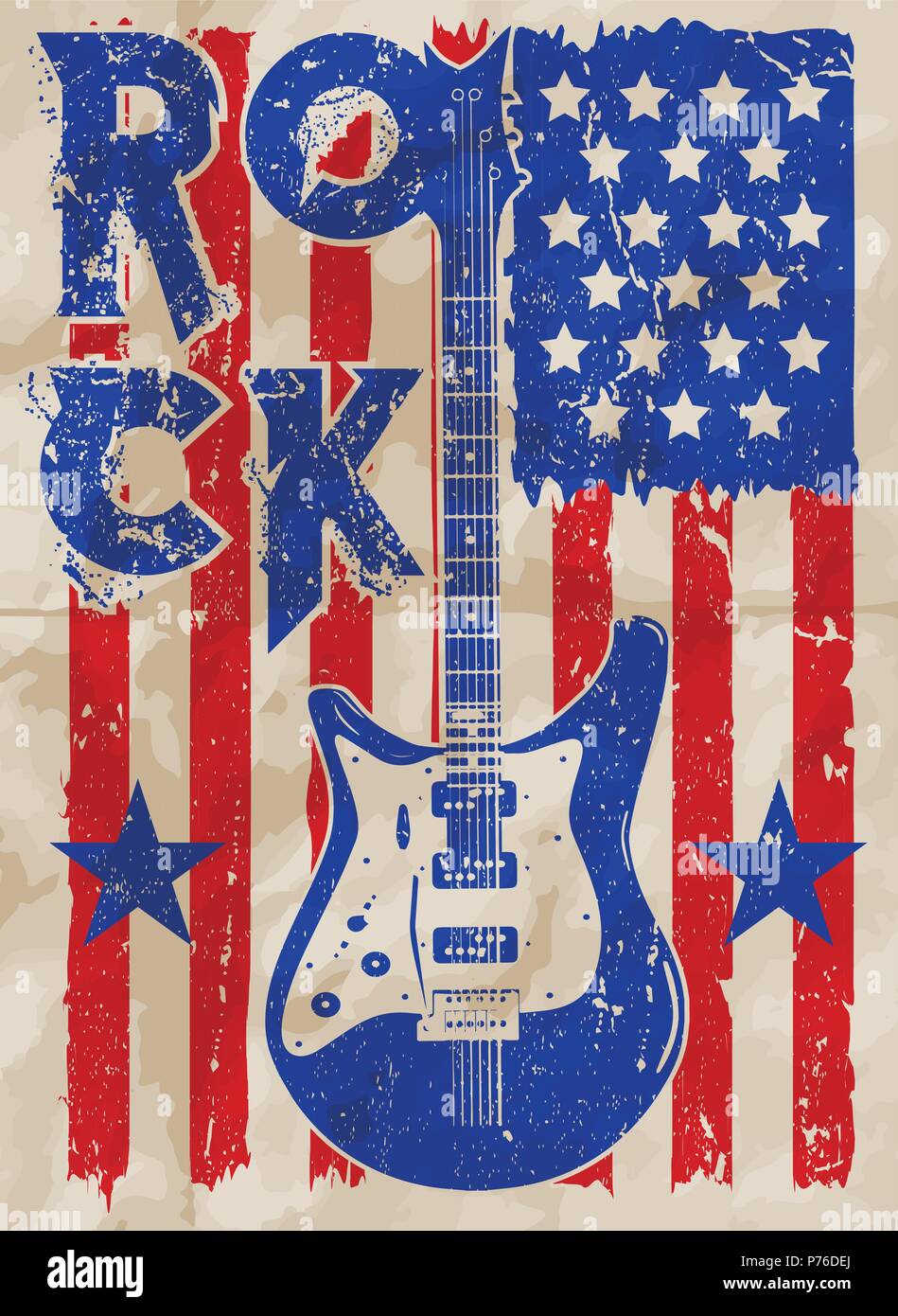 Rock poster, vintage rock and roll typographic for t-shirt; tee design ...
