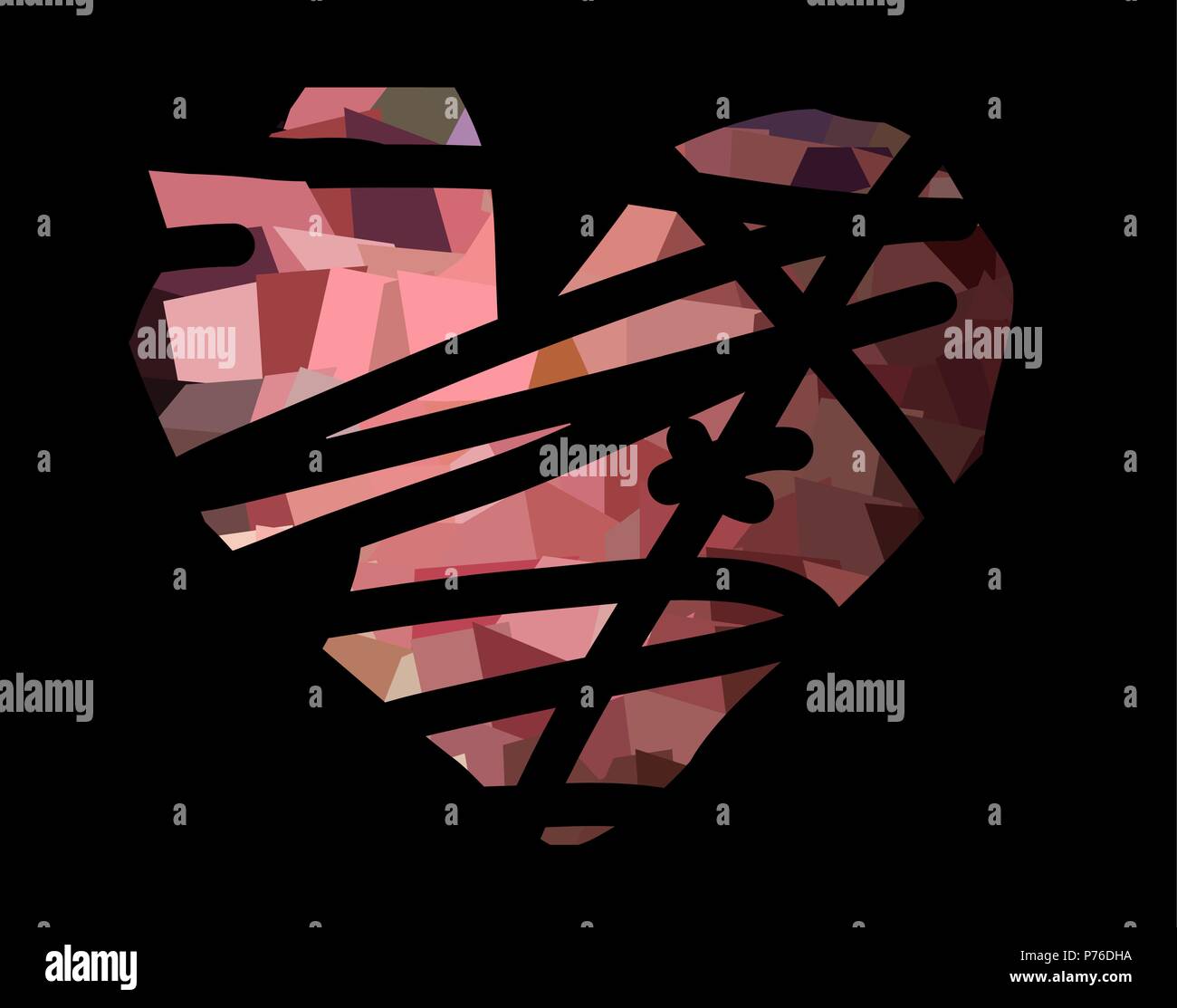 Abstract expressionism, fantastic pink and red precious stone ...