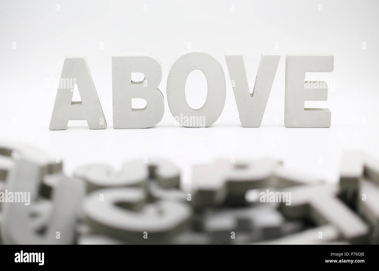 above the word block Stock Photo - Alamy