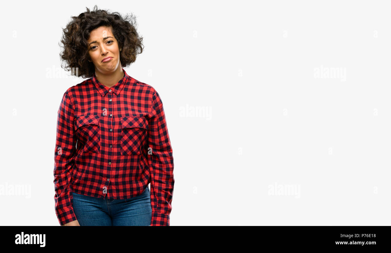 Beautiful arab woman with sad and upset expression, unhappy Stock Photo ...