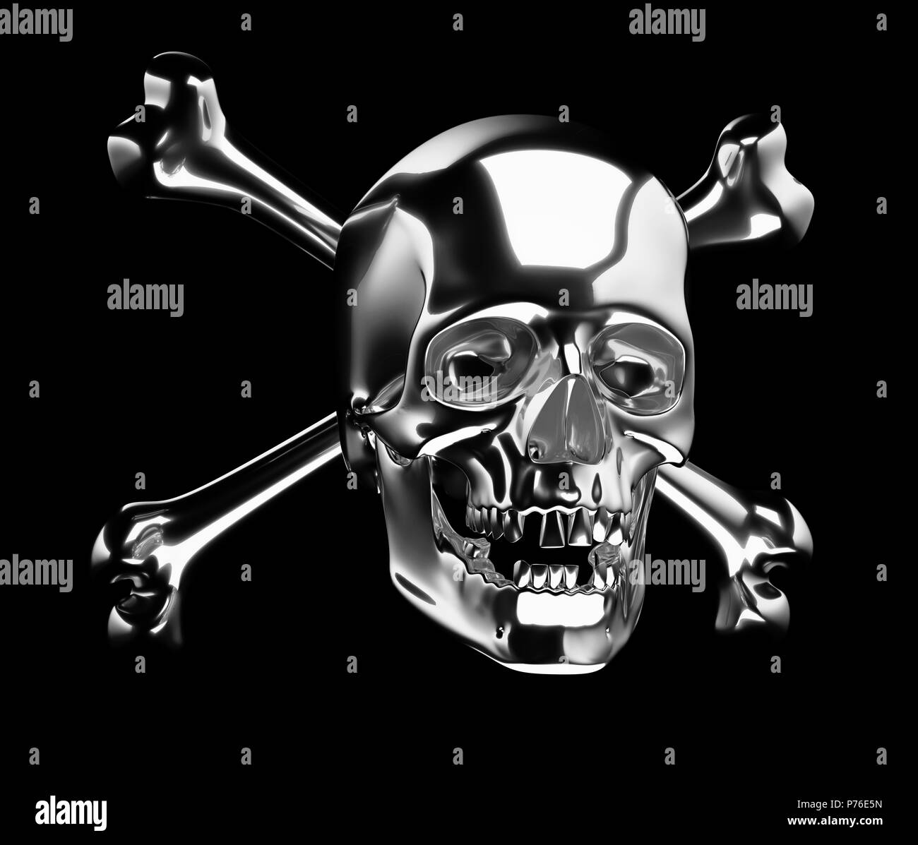 Human skull and cross bones Black and White Stock Photos & Images - Alamy