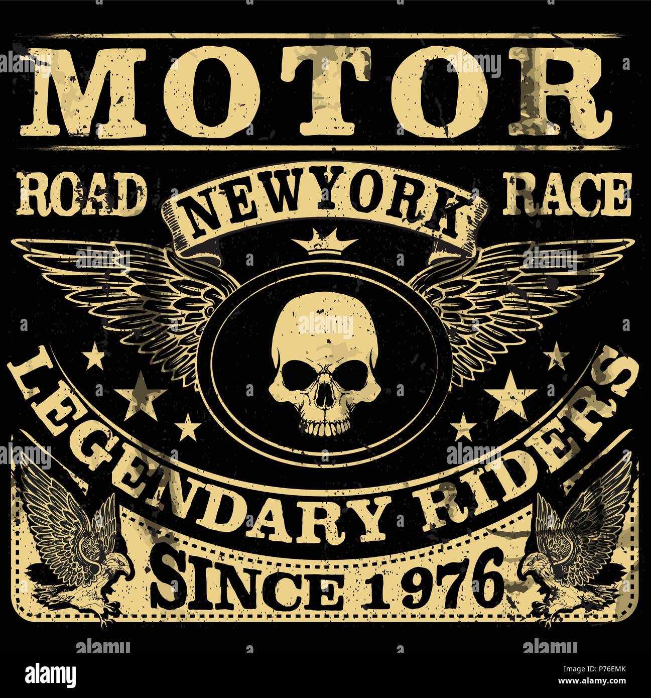 Vintage motorcycle. Hand drawn grunge vintage illustration Stock Vector ...