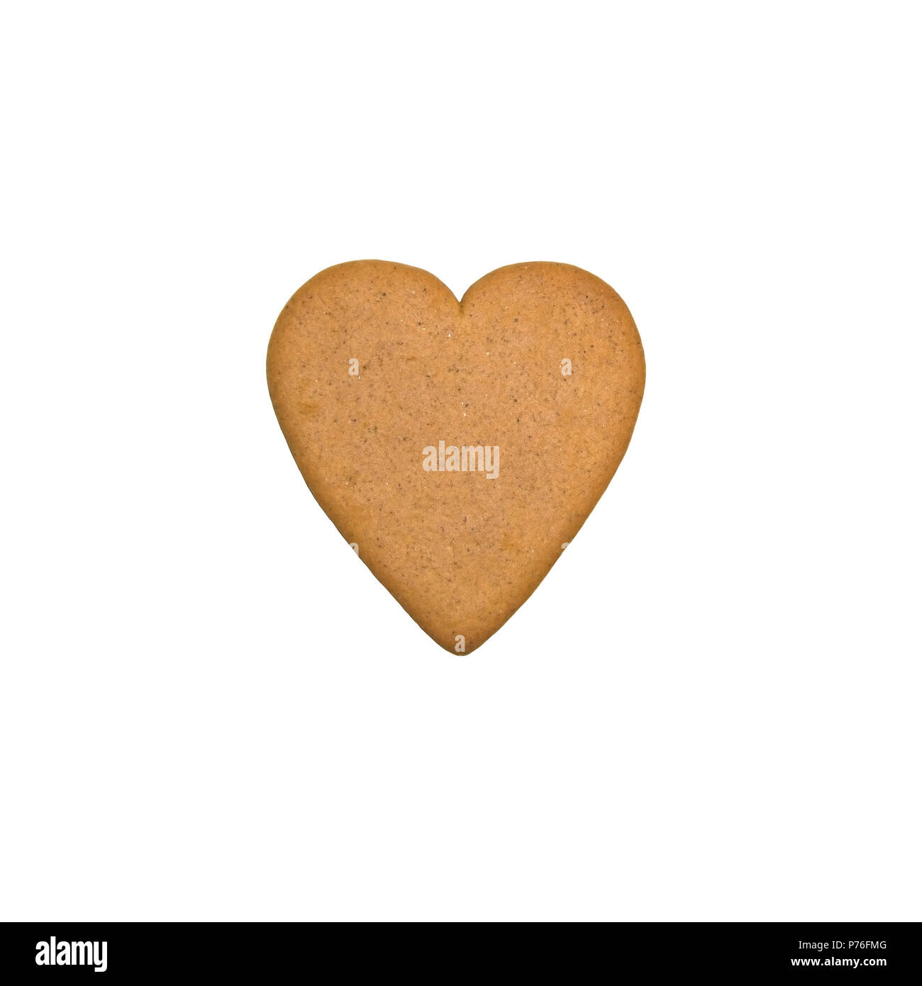 Homemade gingerbread cookie heart shaped isolated on white Stock Photo ...