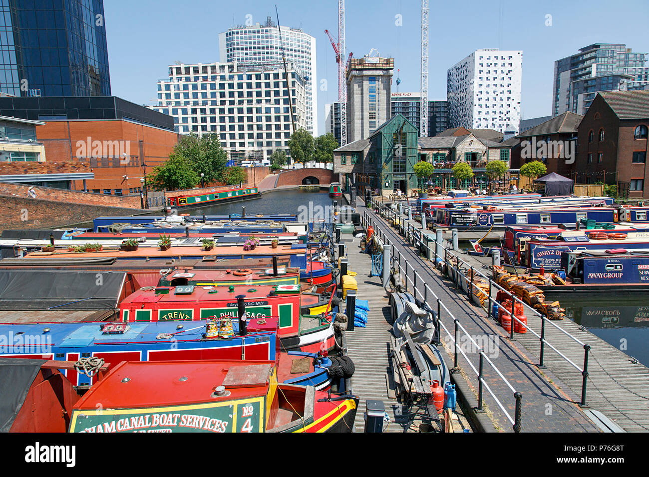 Birmingham, UK: June 29, 2018: Regency Wharf at Gas Street Basin. The ...