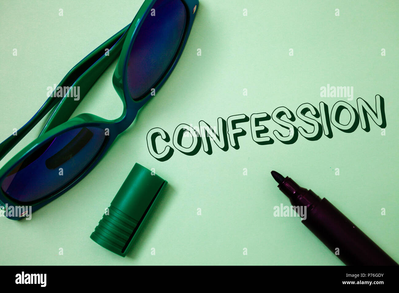 Writing note showing Confession. Business photo showcasing Admission ...