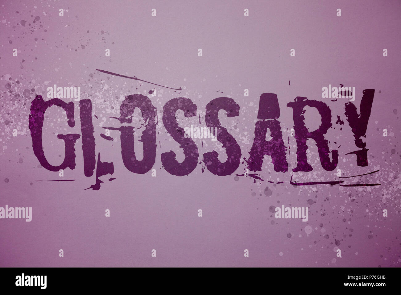 Conceptual hand writing showing Glossary. Business photo text Alphabetical list of terms with ...