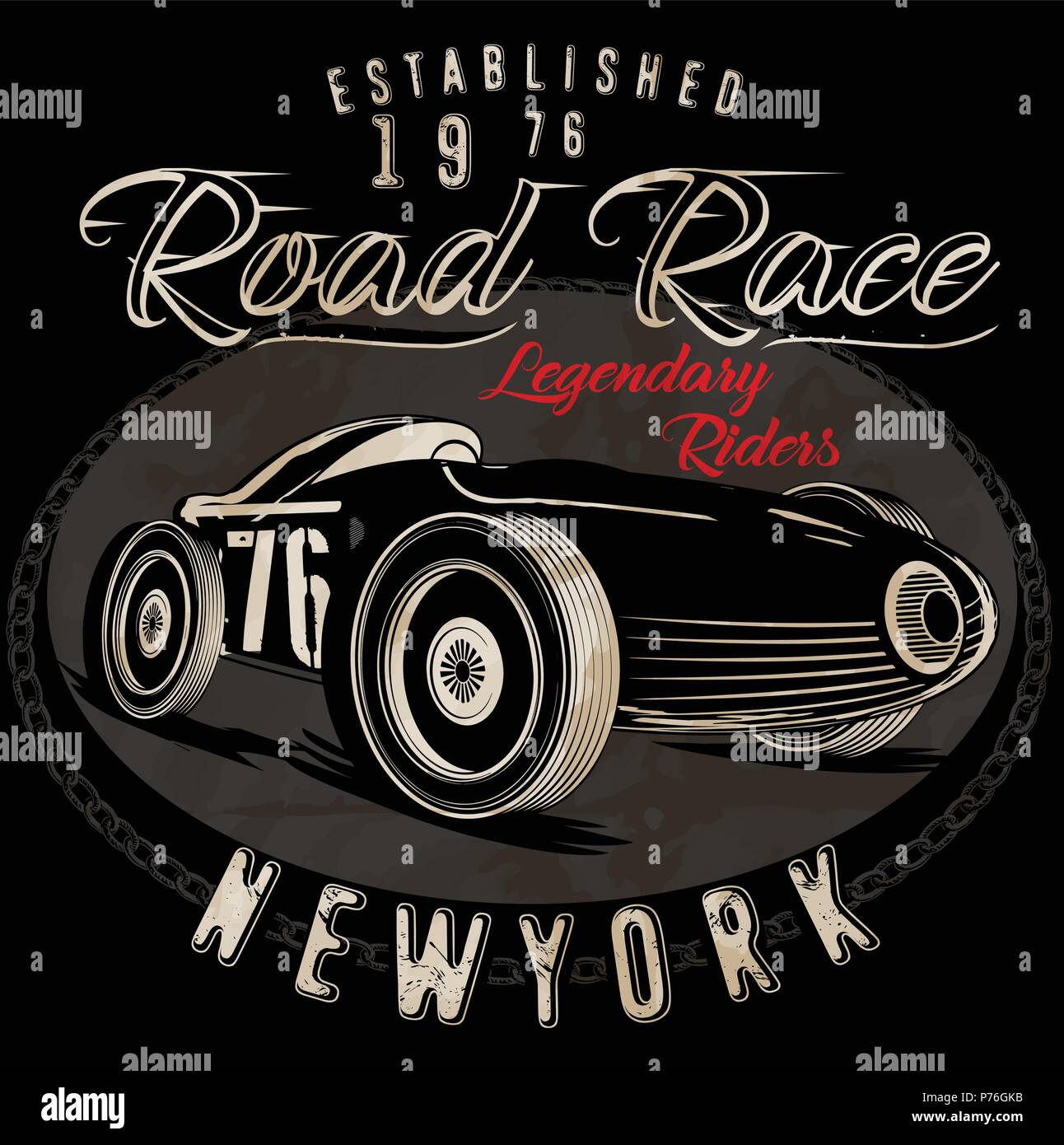 vintage race car for printing.vector old school race poster.retro race ...