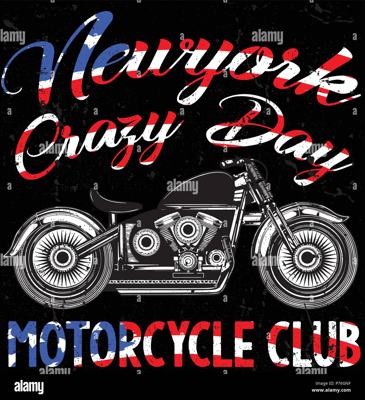 Vintage motorcycle poster t shirt graphic design Stock Vector Image ...