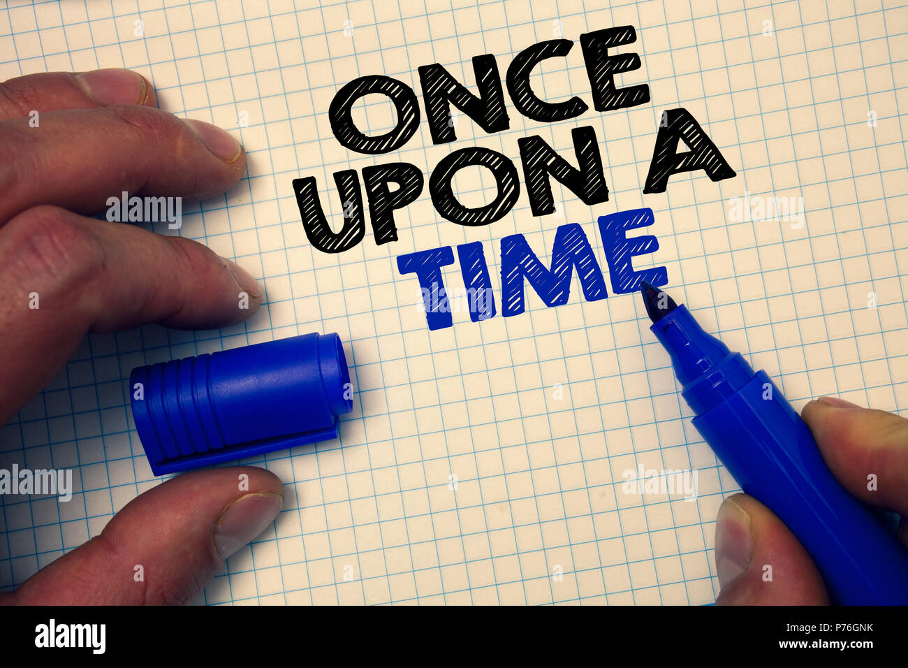 Text sign showing Once Open A Time. Conceptual photo telling story ...