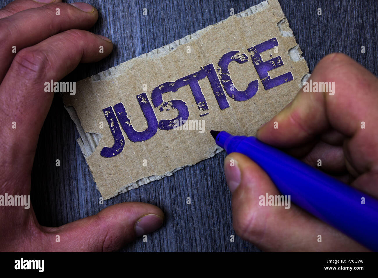 Text sign showing Justice. Conceptual photo Quality of being just ...