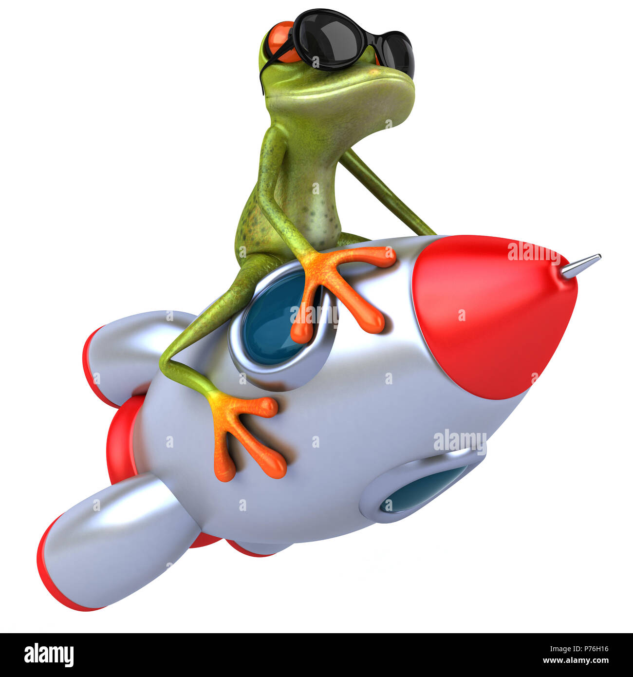 Fun frog - 3D Illustration Stock Photo - Alamy