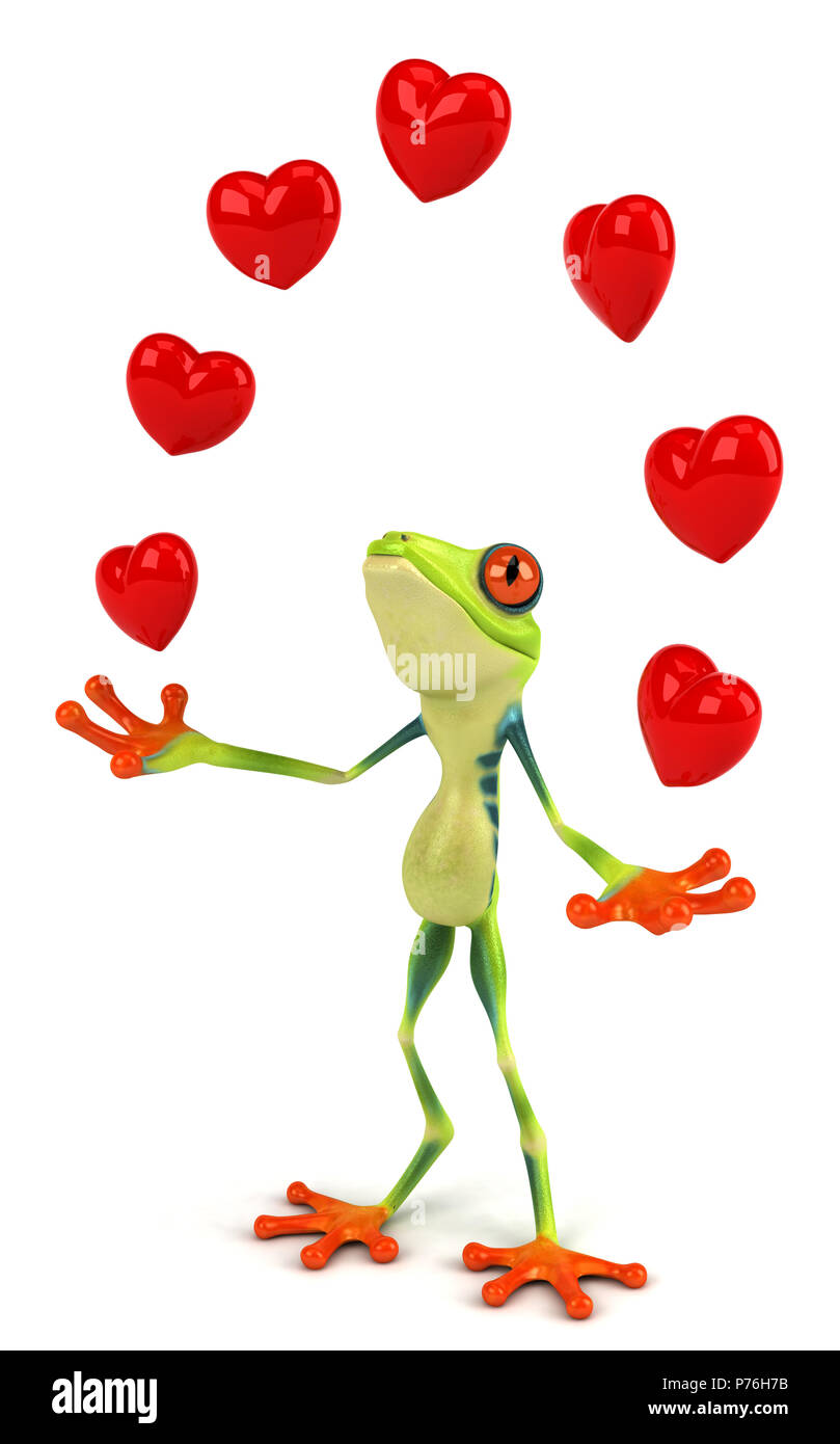 Fun frog - 3D Illustration Stock Photo - Alamy