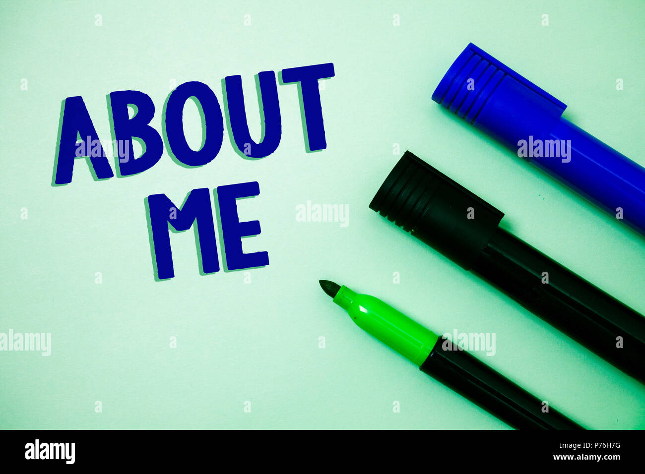 Handwriting text writing About Me. Concept meaning Personality Behavior ...