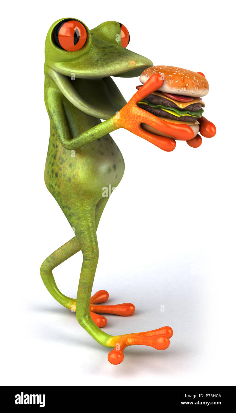 Fun frog - 3D Illustration Stock Photo - Alamy