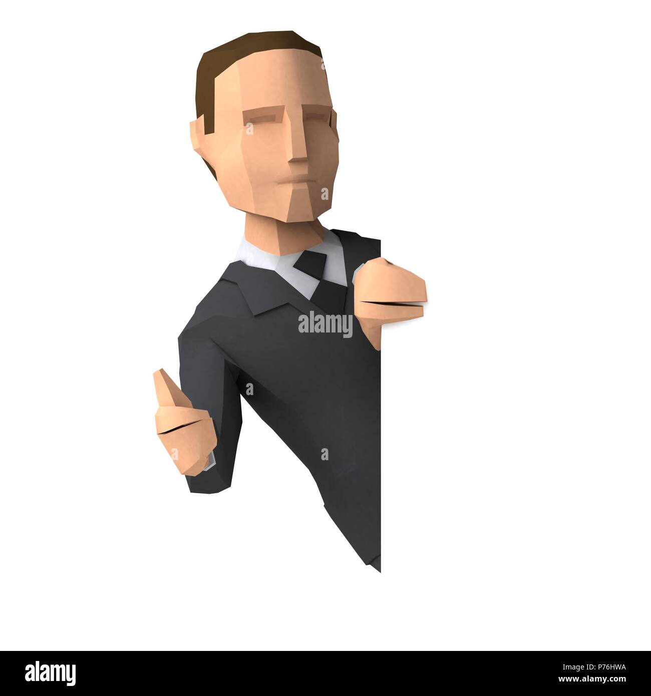 Low poly businessman - 3D Illustration Stock Photo - Alamy