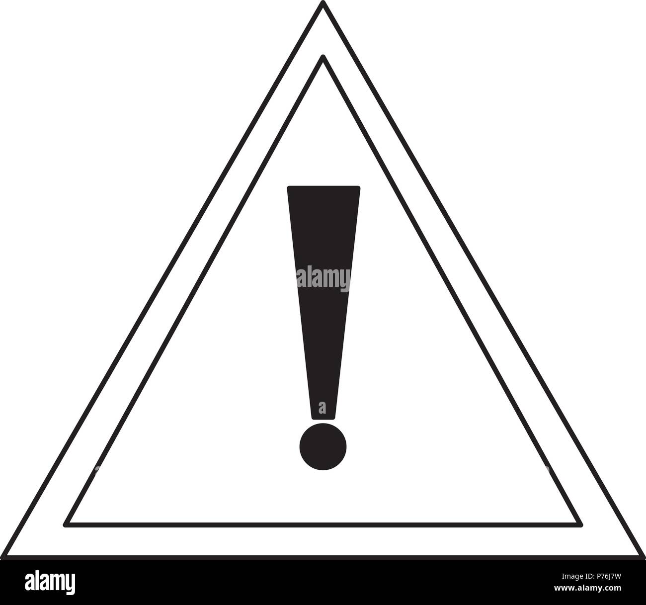 Warning sign icon over white background, vector illustration Stock ...