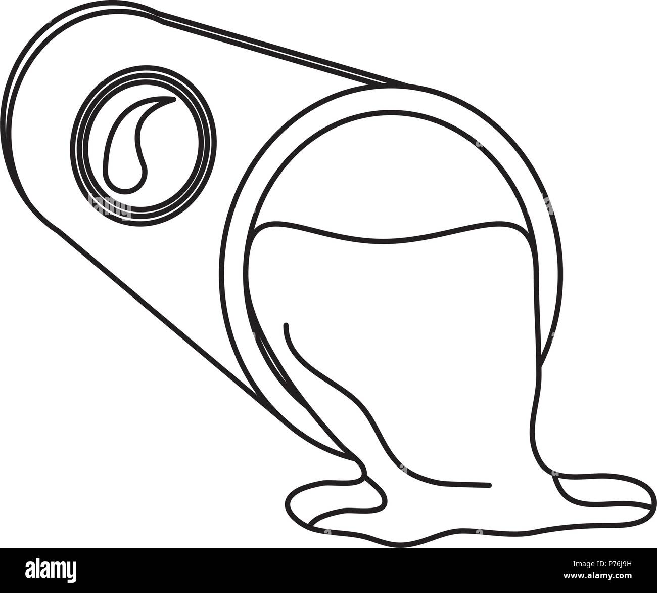 oil Barrel with spilled liquid icon over white background, vector ...