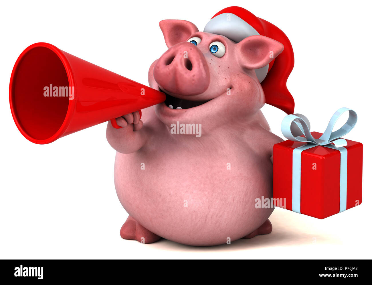 Fun santa pig - 3D Illustration Stock Photo - Alamy