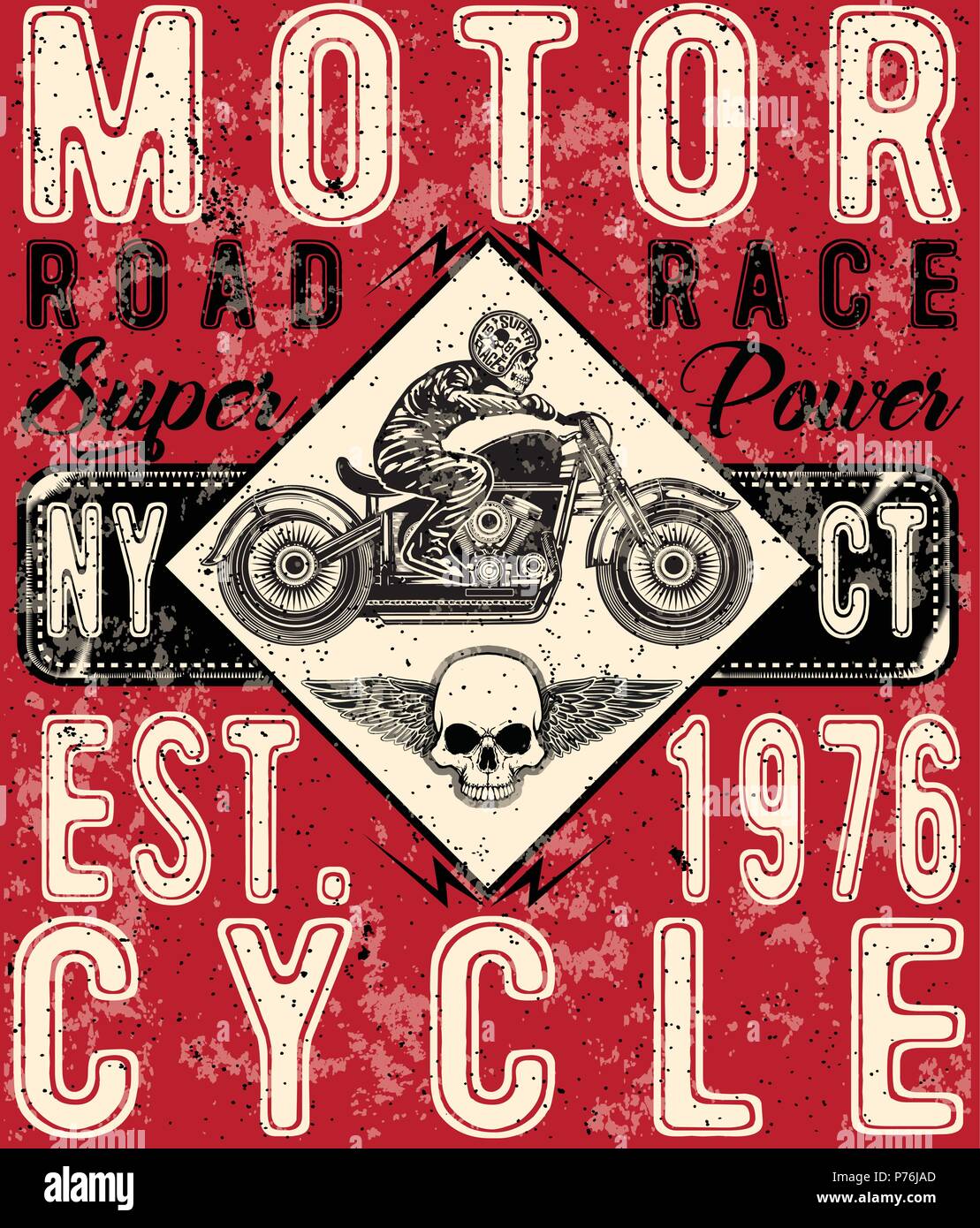 Motorcycle poster tee graphic design Stock Vector Image & Art - Alamy