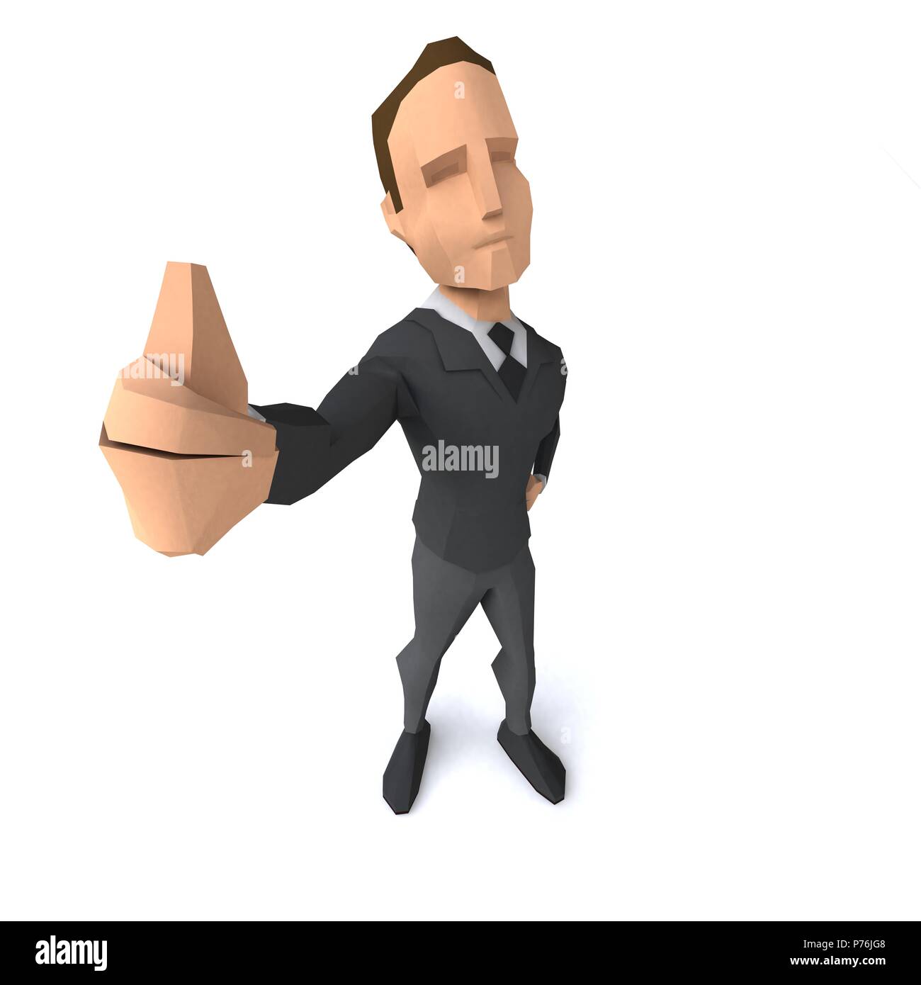 Low poly businessman - 3D Illustration Stock Photo - Alamy