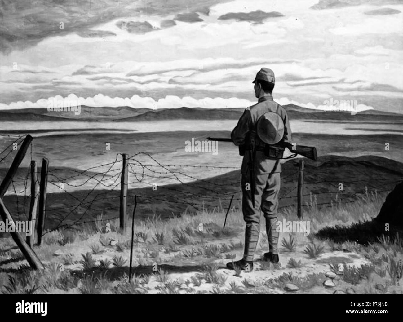 English: Patrol on the Russia-Manchuria Border, by Ishii Hakutei ...