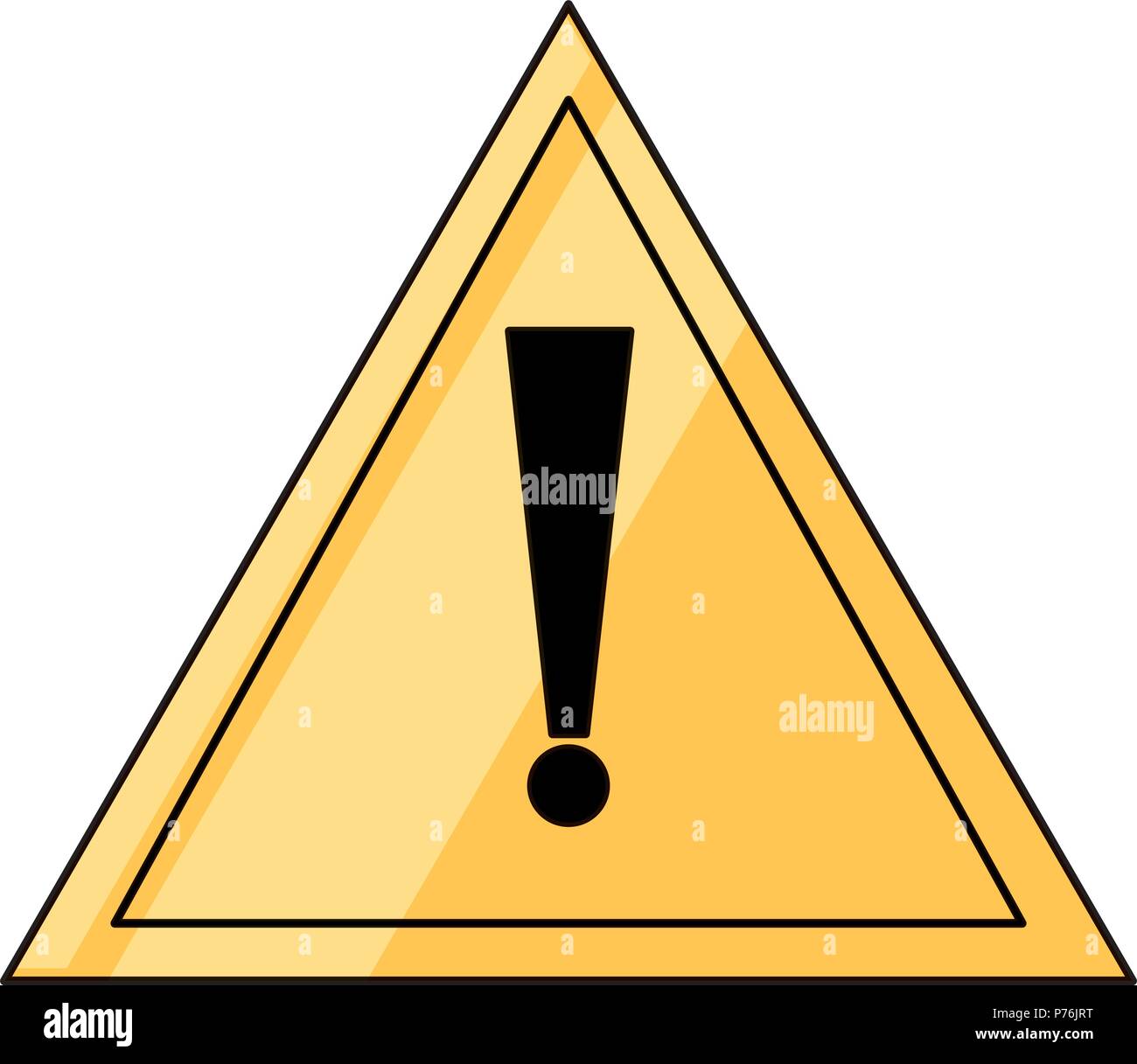 Warning sign icon over white background, vector illustration Stock ...