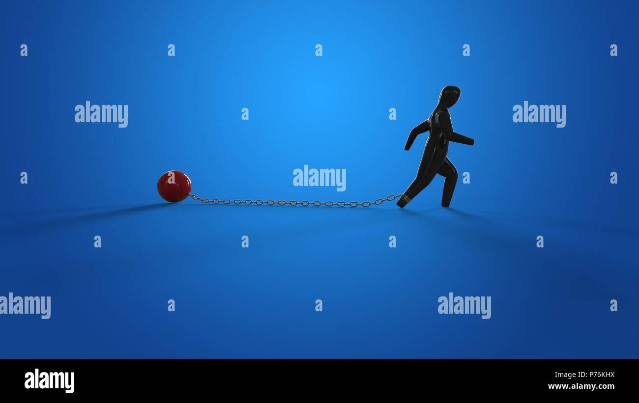 Chain and ball - 3D Illustration Stock Photo - Alamy