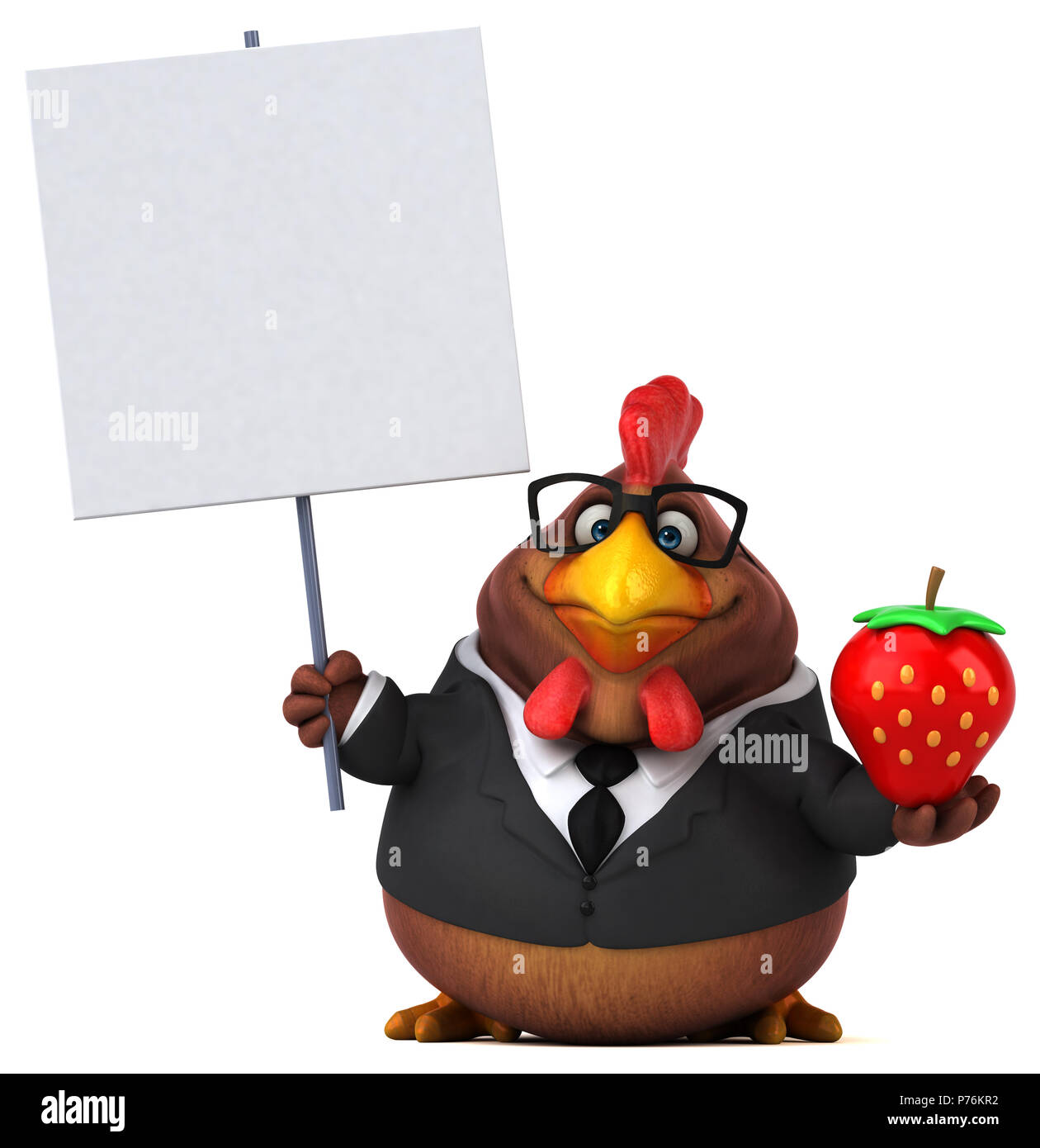 Fun chicken - 3D Illustration Stock Photo - Alamy