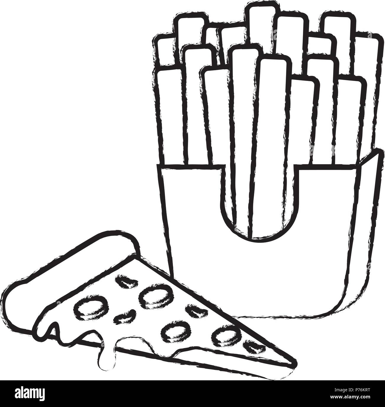 Sliced pizza french fries hi-res stock photography and images - Alamy