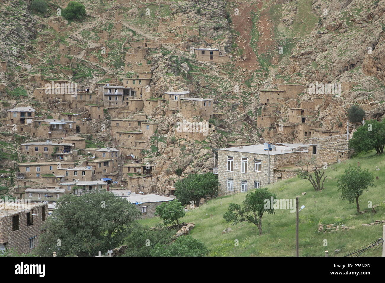 In Palangan, ancient Kurdish village in western Iran, the roof of one ...