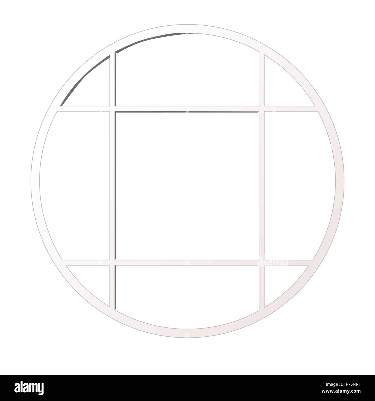Round window isolated on white background. Vector cartoon close-up ...