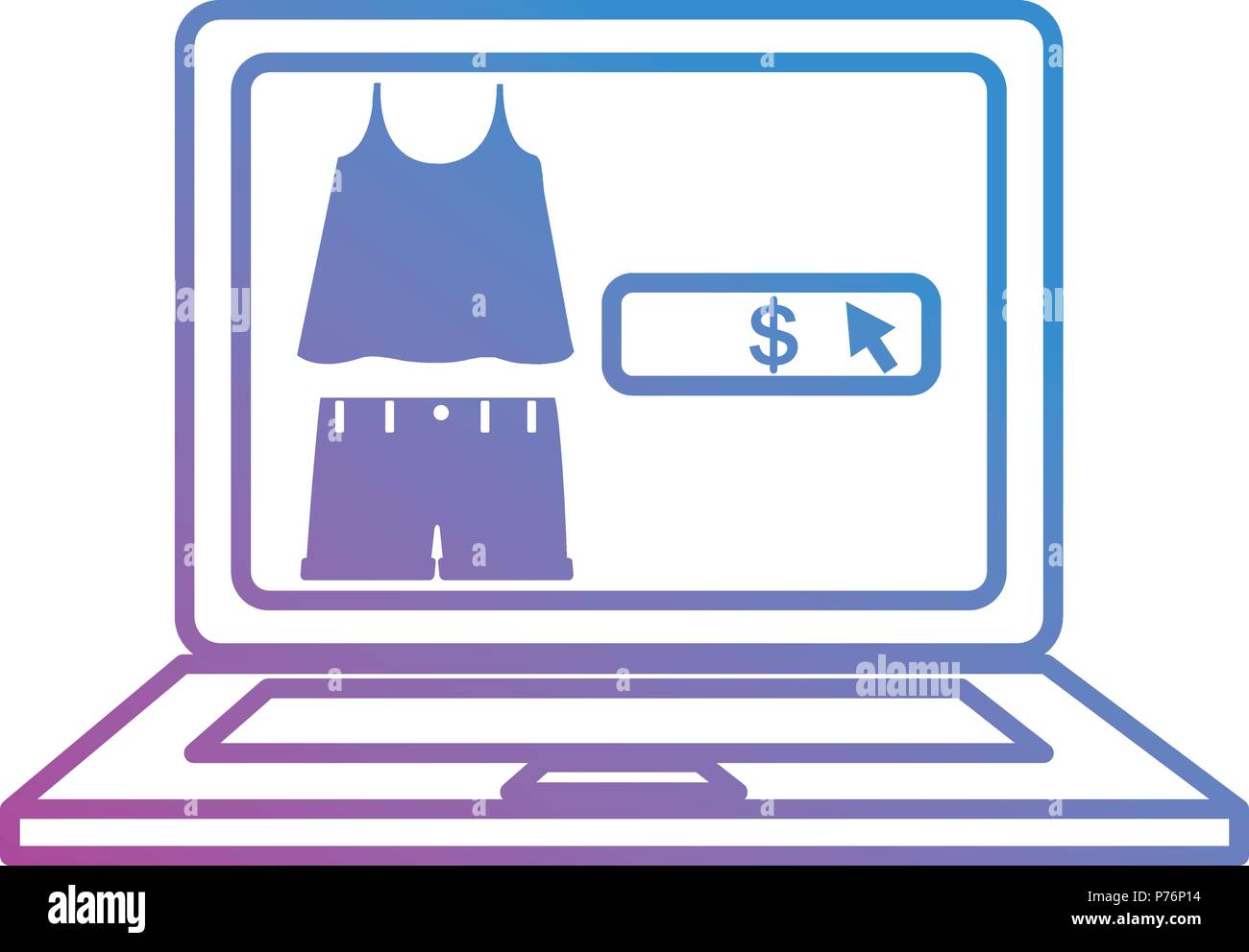 electronic commerce with laptop vector illustration design Stock Vector ...