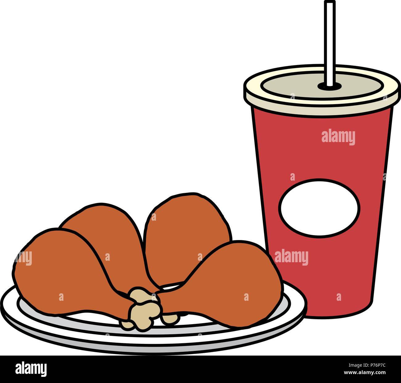 soda with delicious fast food vector illustration design Stock Vector ...