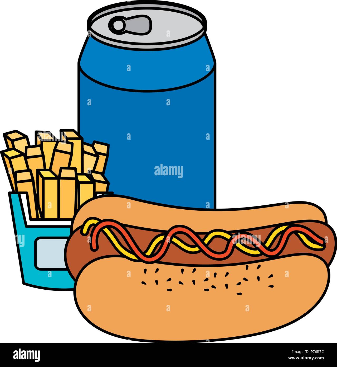 soda with delicious fast food vector illustration design Stock Vector ...