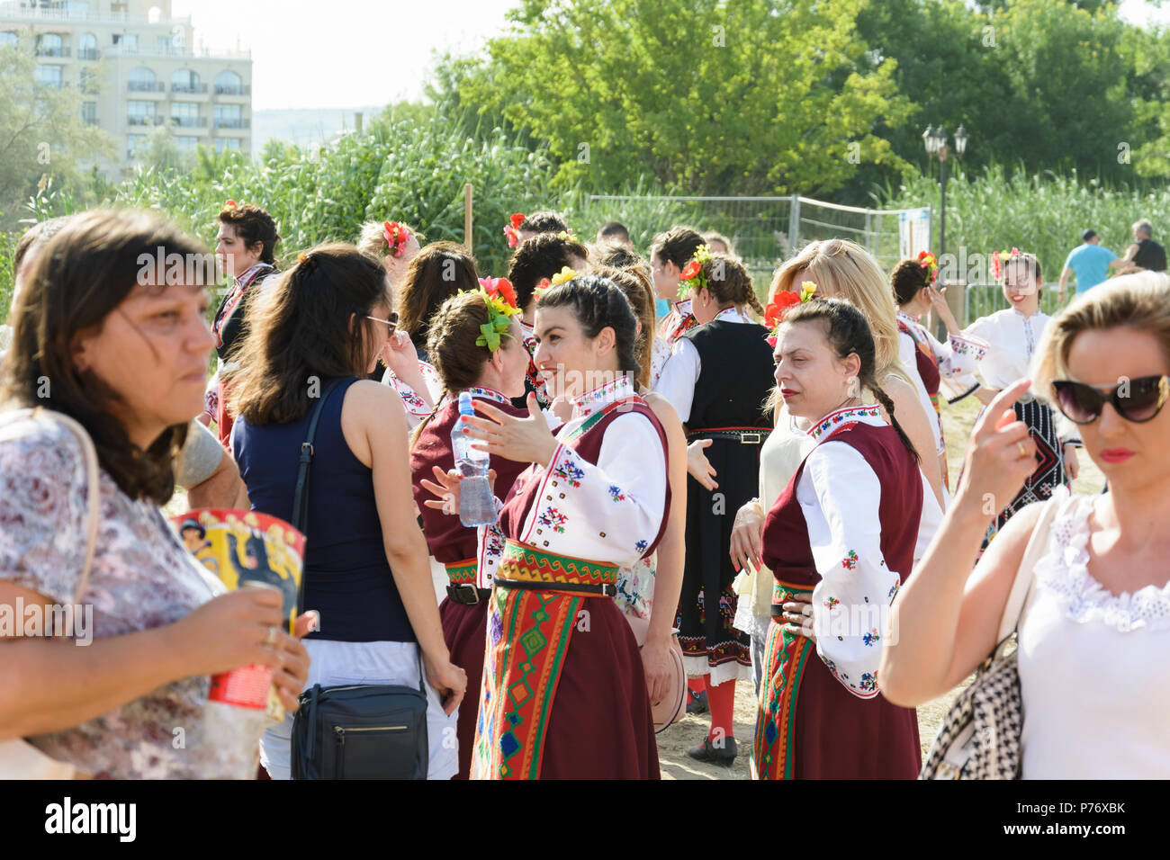Kranevo, Bulgaria - June 10, 2018: People in authentic folklore costume ...