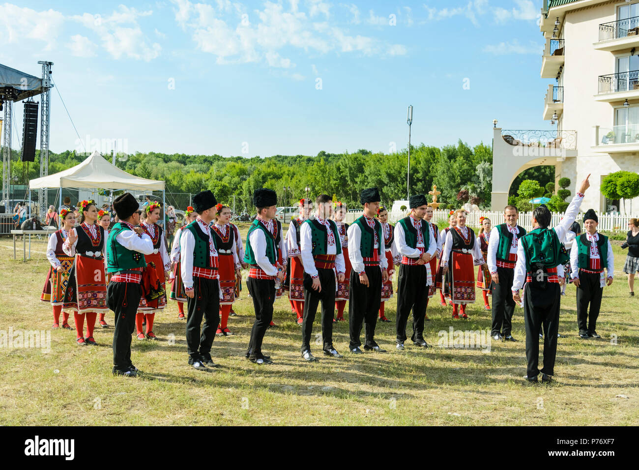 Kranevo, Bulgaria - June 10, 2018: People in authentic folklore costume ...