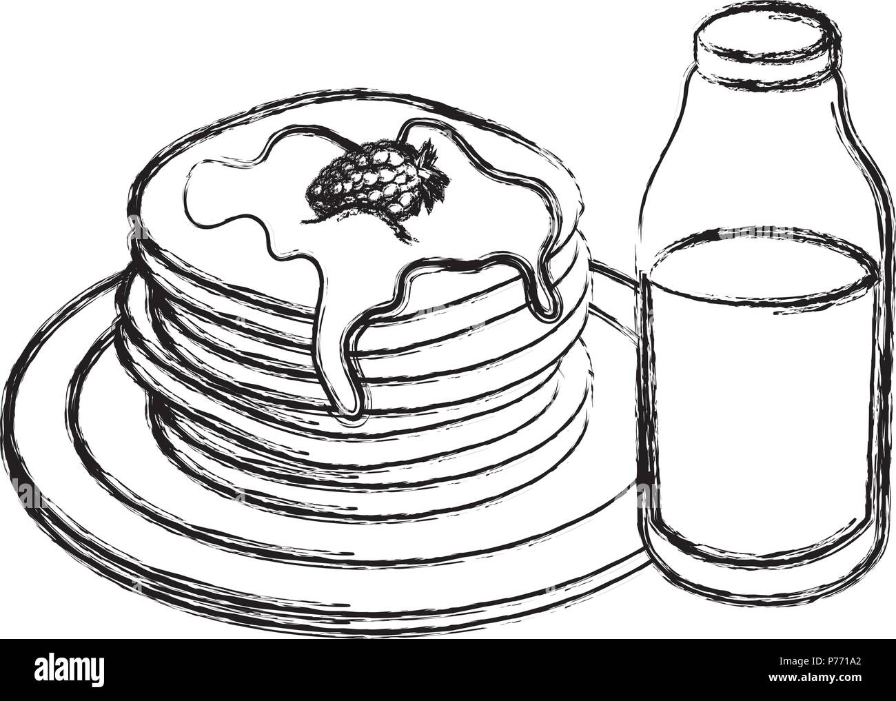 pancakes with syrup maple Stock Vector Image & Art - Alamy
