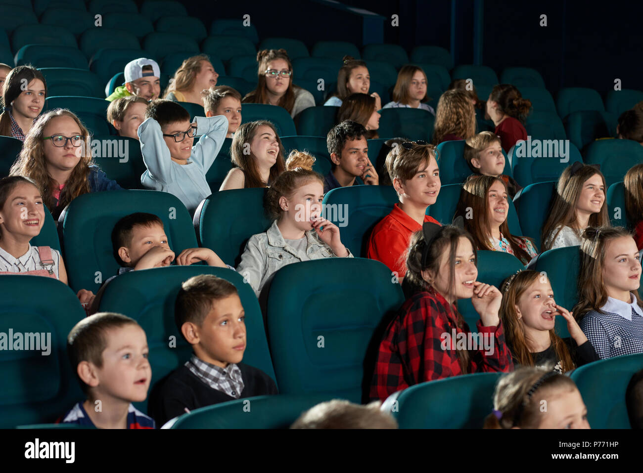 Group of stylish teenagers and children expressing facial emotions in ...