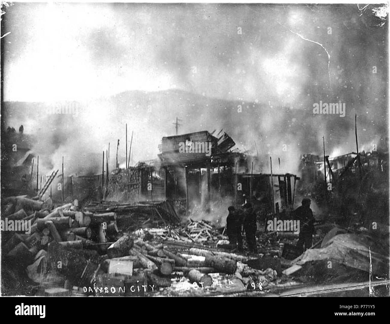 . English: Aftermath of a fire in Dawson, Yukon Territory, October 14 ...