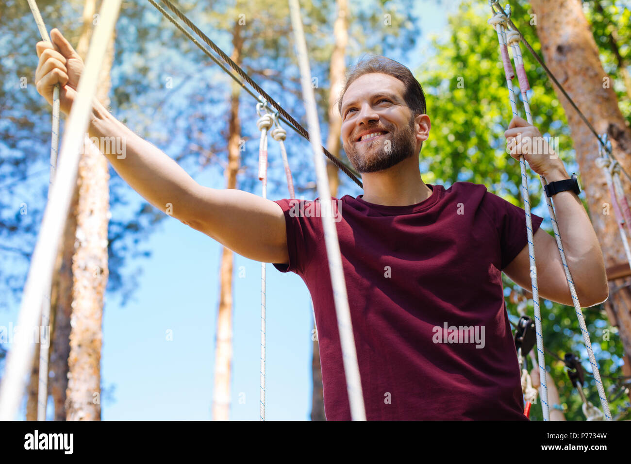 Adventure park rope climbing hi-res stock photography and images - Alamy