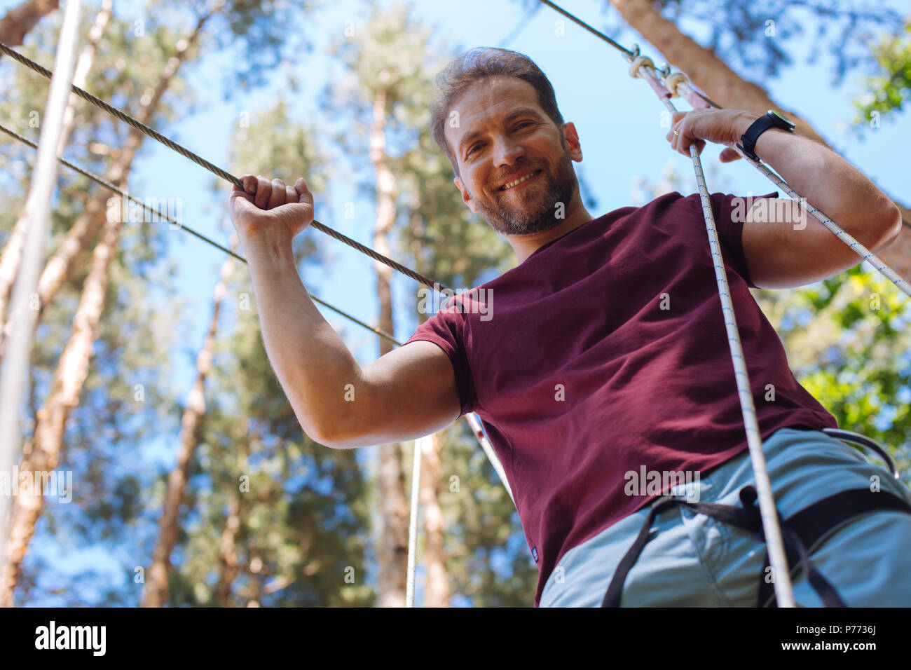 Man smiling looking down hi-res stock photography and images - Alamy