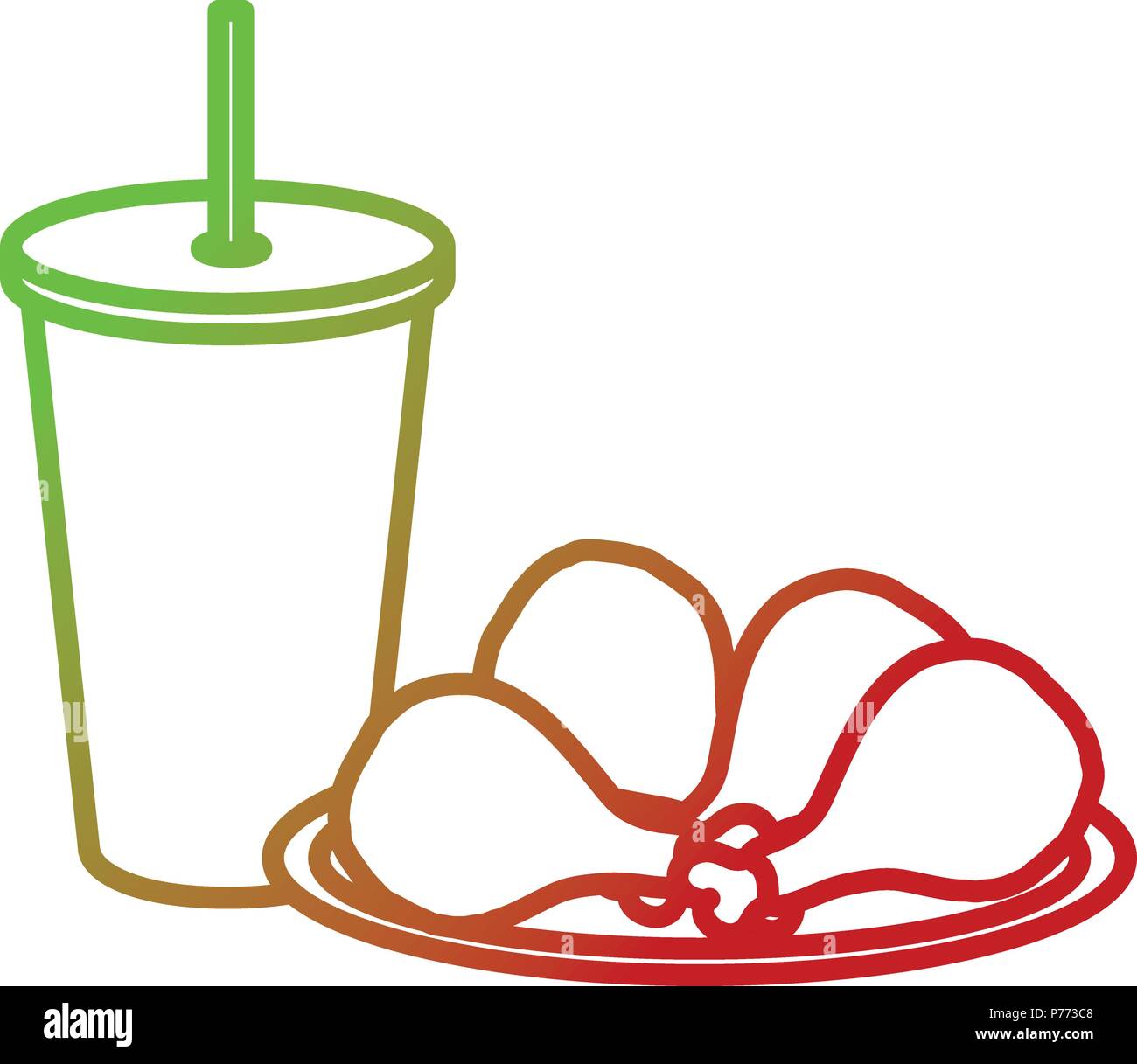 soda with delicious fast food Stock Vector Image & Art - Alamy