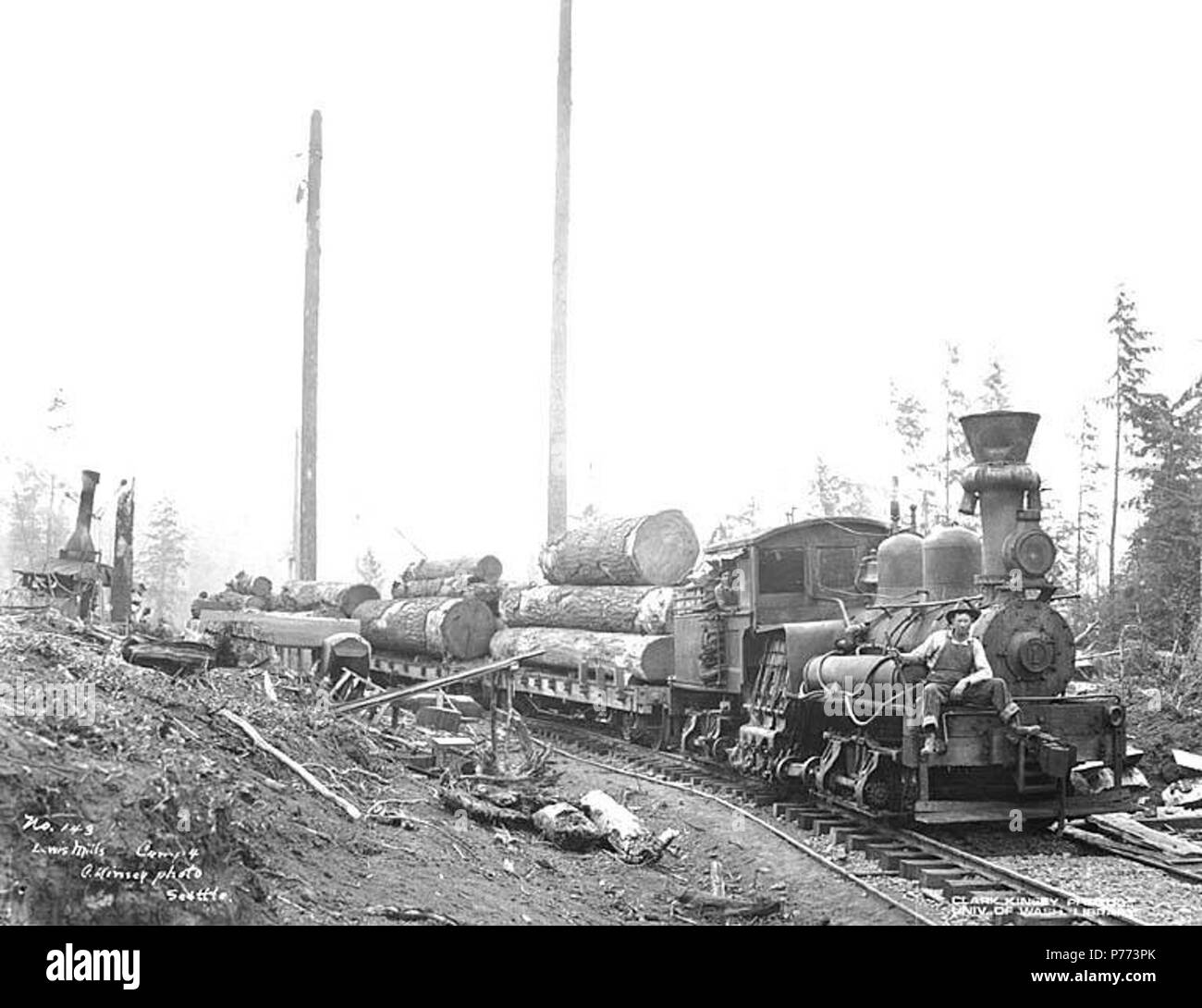 Shay locomotive for logging Black and White Stock Photos & Images - Alamy