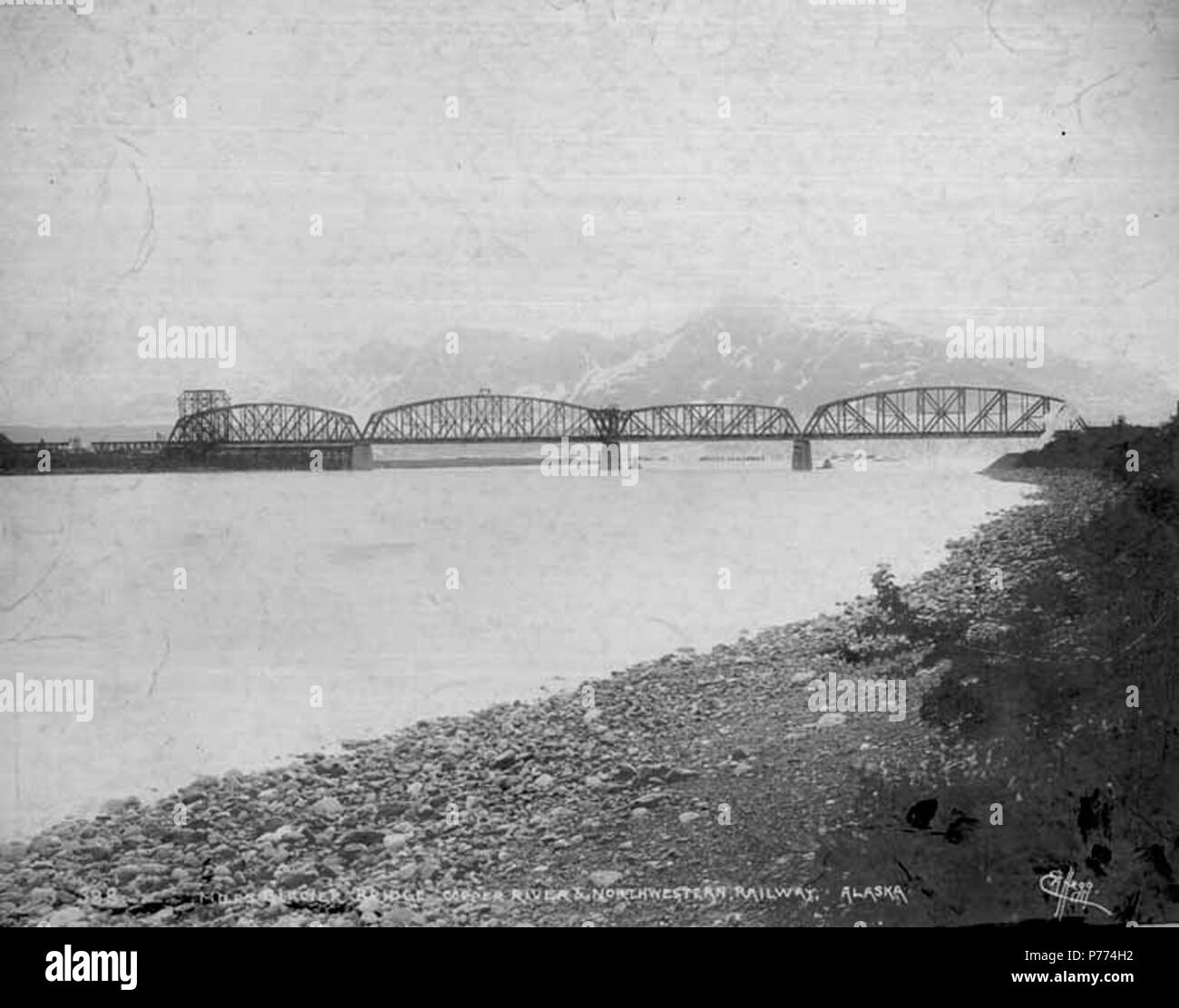 . English: Miles Glacier Bridge known as the Million Dollar Bridge, ca ...
