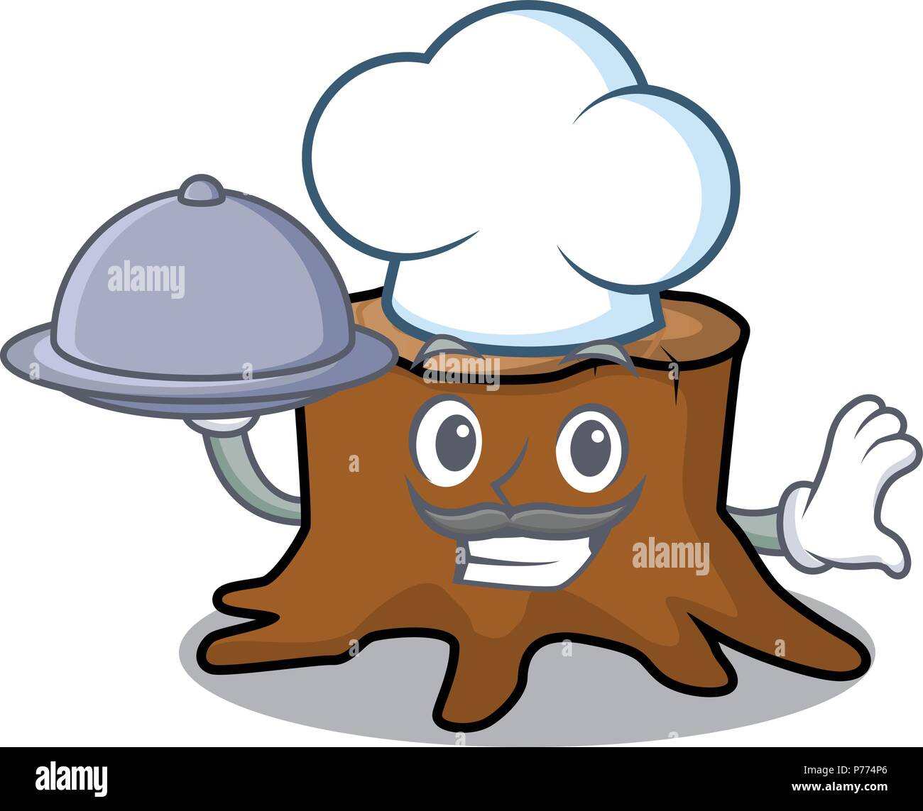Chef with food tree stump mascot cartoon Stock Vector Image & Art - Alamy