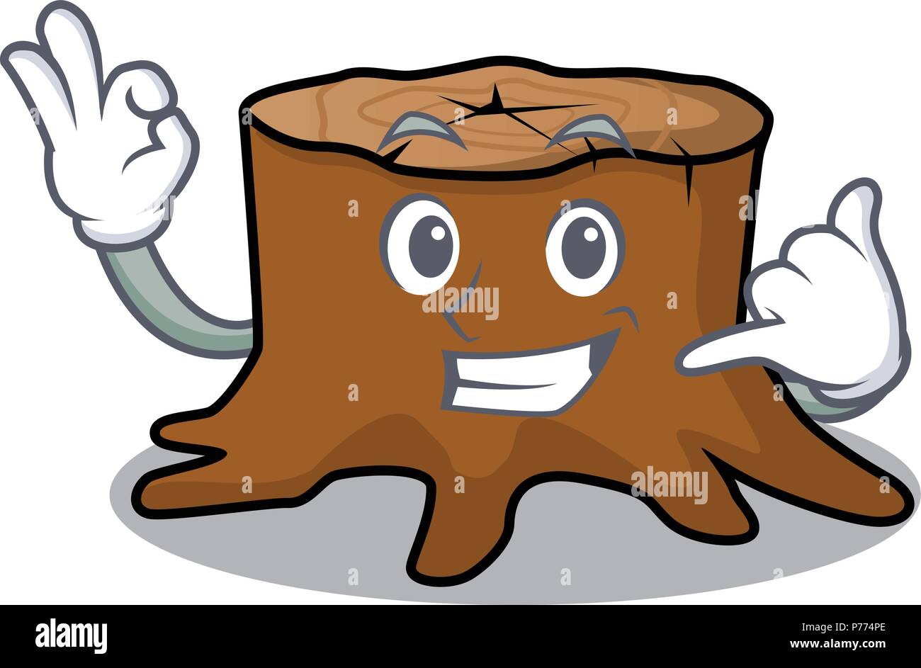 Call me tree stump mascot cartoon Stock Vector Image & Art - Alamy
