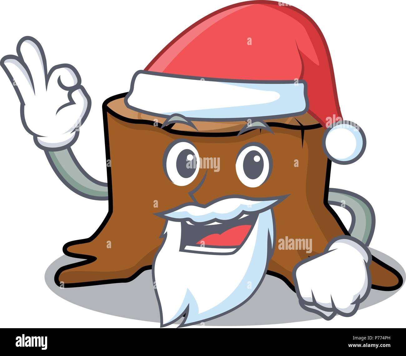 Santa tree stump mascot cartoon Stock Vector Image & Art - Alamy