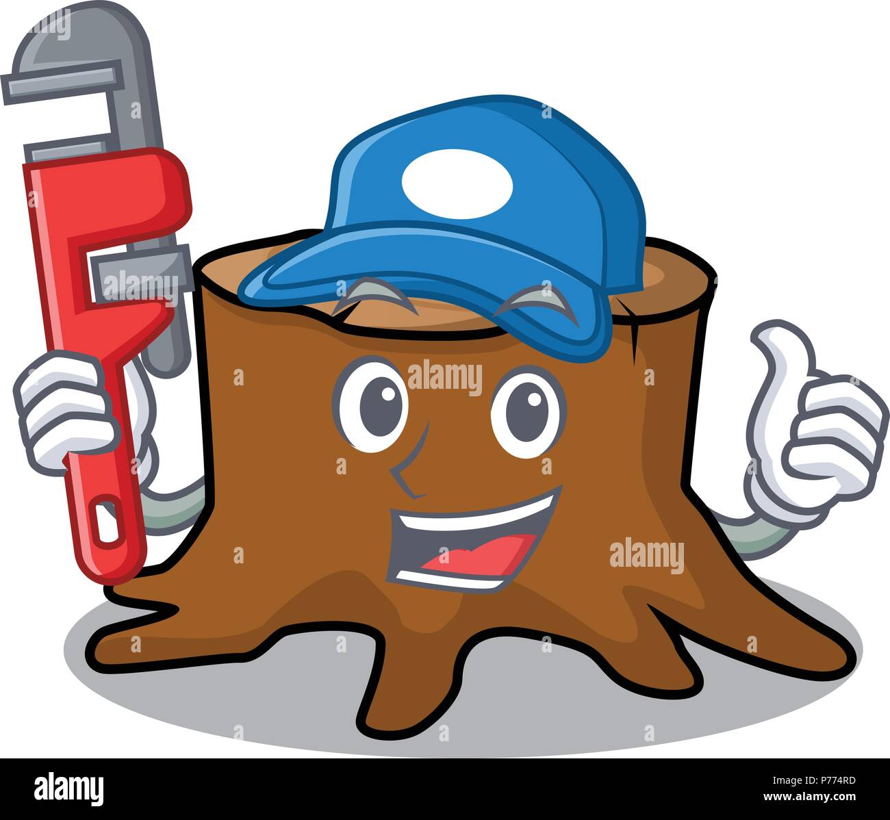 Plumber tree stump mascot cartoon Stock Vector Image & Art - Alamy