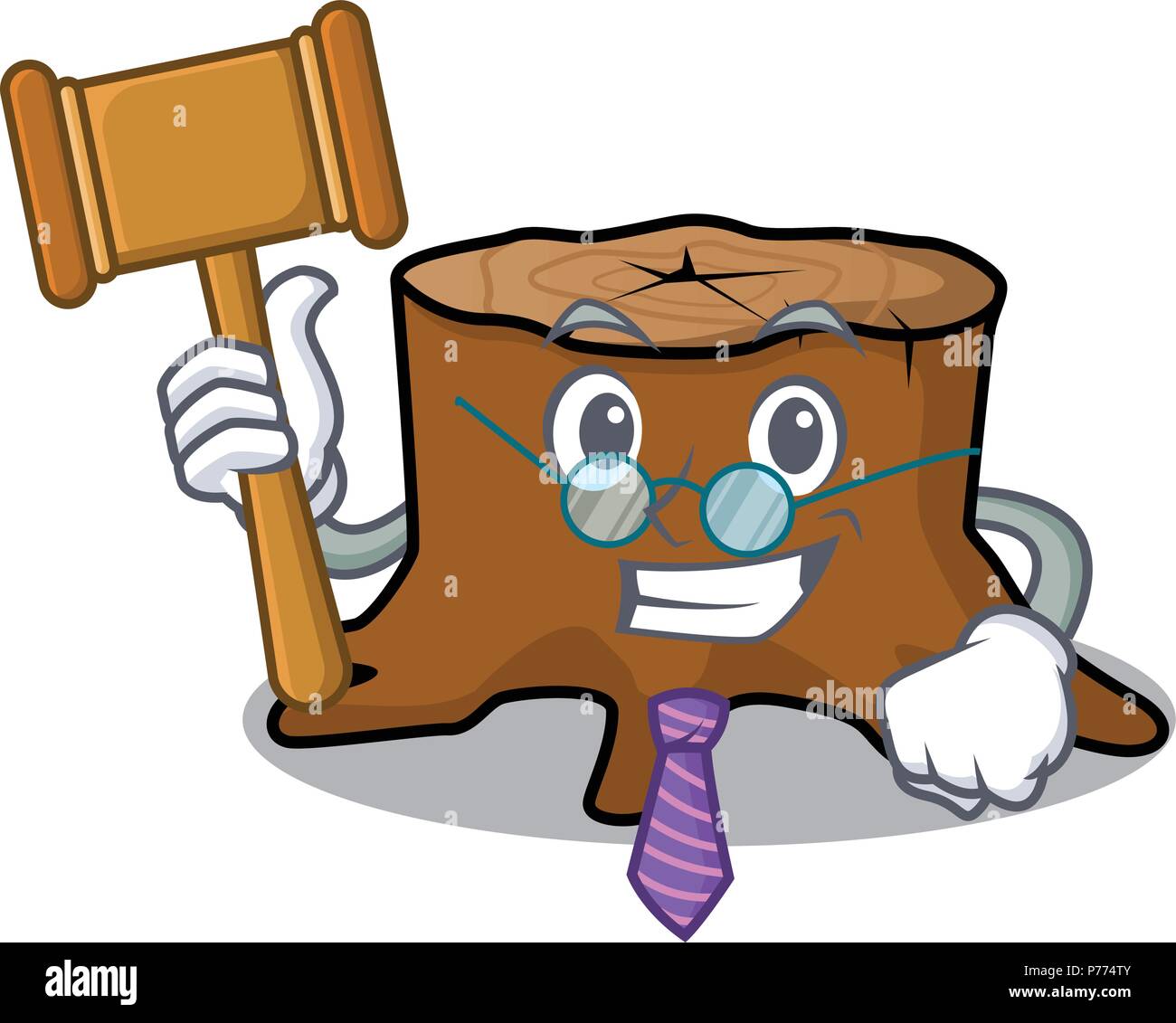 Judge tree stump mascot cartoon Stock Vector Image & Art - Alamy